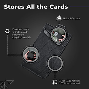 ALPAKA UP Cardholder V2 - Functions as a Slim Wallet - Pull Tab for Easy Card Removal - 100% Zero Waste - Made Entirely From Up-Cycled Materials - Holds 4-6 Cards, Dark Green