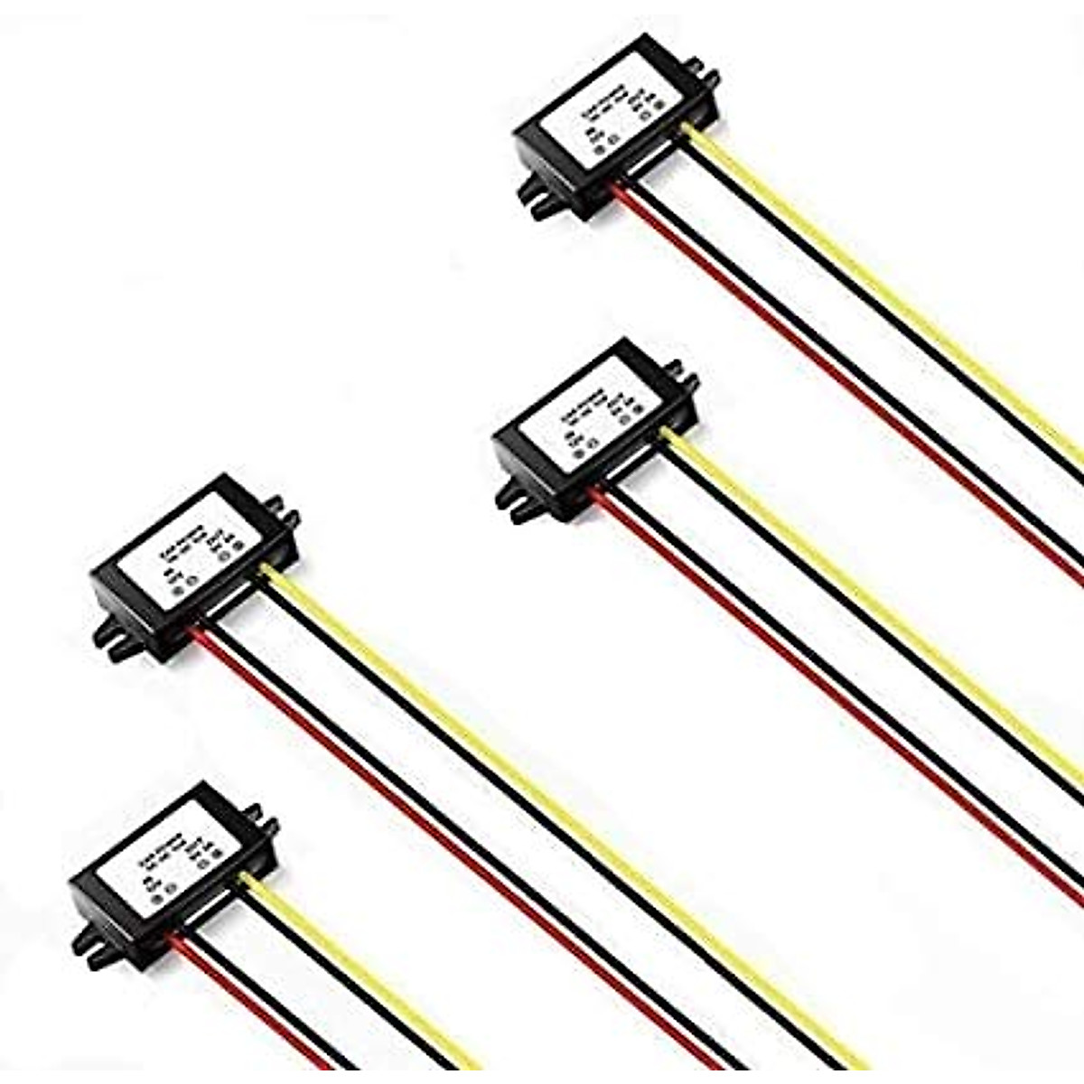 Magnolora 4 Pack Car LED Display Power Supply 12V to 5V 3A DC/DC Buck Converter Module