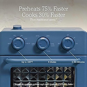 Our Place Wonder Oven | 6-in-1 Air Fryer & Toaster Oven with Steam Infusion | Compact, Countertop Friendly, Fast Preheat, Multifunctional | Air Fry, Toast, Roast, Bake, Reheat & Broil | Blue Salt