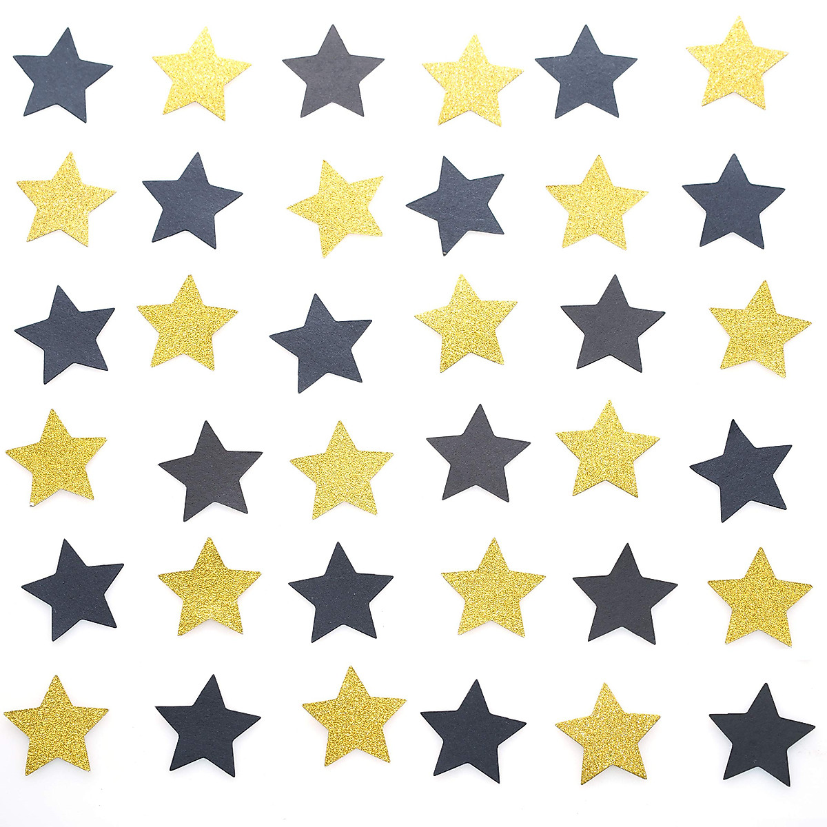 Glitter Five Stars Table Confetti Decor - Black Gold Wild One 1st Birthday Graduation Party Twinkle Stars Confetti Sequins Wedding New Years Party Confetti Sprinkles Decorations, 200pc