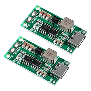 AITIAO 2PCS Type C BMS 2S 3S 4S 1A 2A 4A 18650 3.7V Lithium Battery Charge Board Step-Up Boost Li-Po Polymer USB C to 8.4V 12.6V 16.8V(3S 2A)