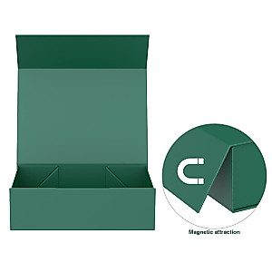 MOZRRO Gift Box with Lids, 9.85 x 5.95 x 3.15 In Magnetic Closure Collapsible Gift Boxes for Gift Packaging, Gift Box for Christmas,Mothers Day,Fathers Day,Graduations,Weddings,Birthdays Gifts