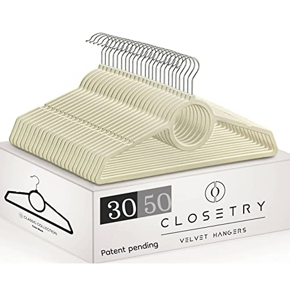 Black Velvet Hangers and Ivory Velvet Hangers Bundle.