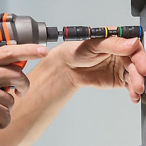 Klein Tools 32900 Impact Driver, 7-in-1 Impact Flip Socket Set with Handle, 6 Hex Driver Sizes plus a 1/4-Inch Bit Holder