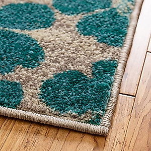 Unique Loom Azalea Collection Area Rug - Encore (Square 7' 10" x 7' 10", Blue/Ivory)