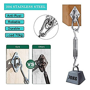 42Pcs Shade Sail Hardware Kit - 6 inch Heavy Duty Anti-Rust for Outdoor Triangle Rectangle Sun Shade Sail Installation, 304 Stainless Steel Awning Mounting Accessories for Patio Lawn and Garden