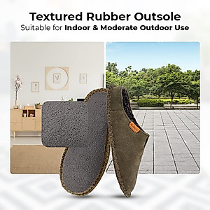 Clarks Mens Open Back Suede Leather Slipper With Heavy Stitching - Plush Sherpa Lining - Indoor Outdoor House Slippers For Men (11 M US, Tan)