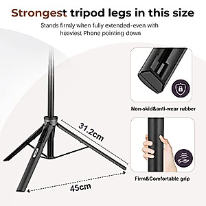 Eicaus 60'' Selfie Stick Tripod with Wireless Remote, Cell Phone Stand for Video Recording, Vlogging, Lightweight Portable Travel Tripod for iPhone, Android
