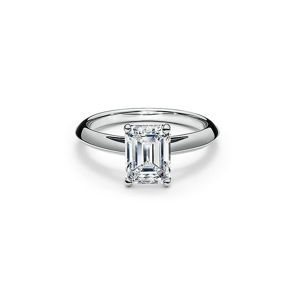 VINSON 2 Ct Emerald Cut Moissanite Solitaire Ring in Sterling Silver Engagement Ring For Women (12.5)