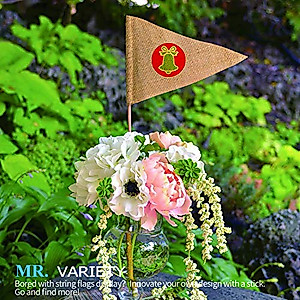 Novelty Place 15Pcs Burlap Banner - 14 Ft Triangle Flag - DIY Hand Painted Home Decorations for Holiday, Birthday, Wedding, Graduation and Party