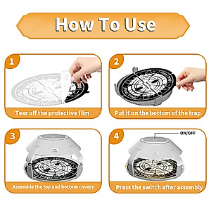 2 Packs Flea Traps for Inside Your Home with Light, Flea Light Trap for Bug USB Charing Insect Pest Control Traps for Kitchen, Living Room, Balcony, and Bedroom