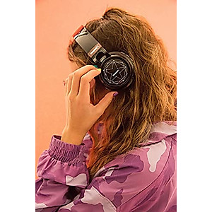 Riwbox WT-8S Bluetooth Headphones, LED Light Up Wireless Headphones Over Ear Hi-Fi Stereo Foldable Wireless/Wired Headsets with Mic and TF-Card Compatible for iPhone ipad Kindle Laptop TV (Black)