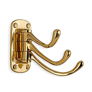 SMEDBO Triple Coat Hook 3 1/4", Polished Brass