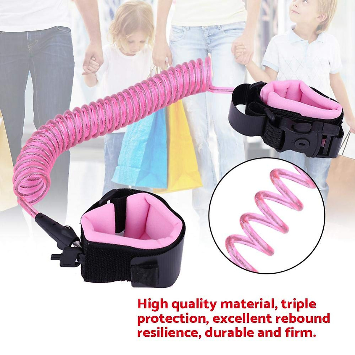 Anti Lost Wrist Link Safety Wrist Leash Loop Wristband Walking Harness with Safety Key Lock for Toddlers Kids Baby 2.5M(),Baby Bottle Holder, Universal Bag and Other Accessories