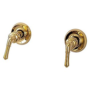 Trim Kit for 2-handle Shower Valve, Fit Delta Washerless Shower, Polished Brass Finish -By Plumb USA 38822