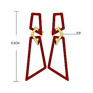 Chargances Bohemia Fashion Women Red Earrings Geometric Drop Earring Elegant and Simple Earrings Jewelry for Women