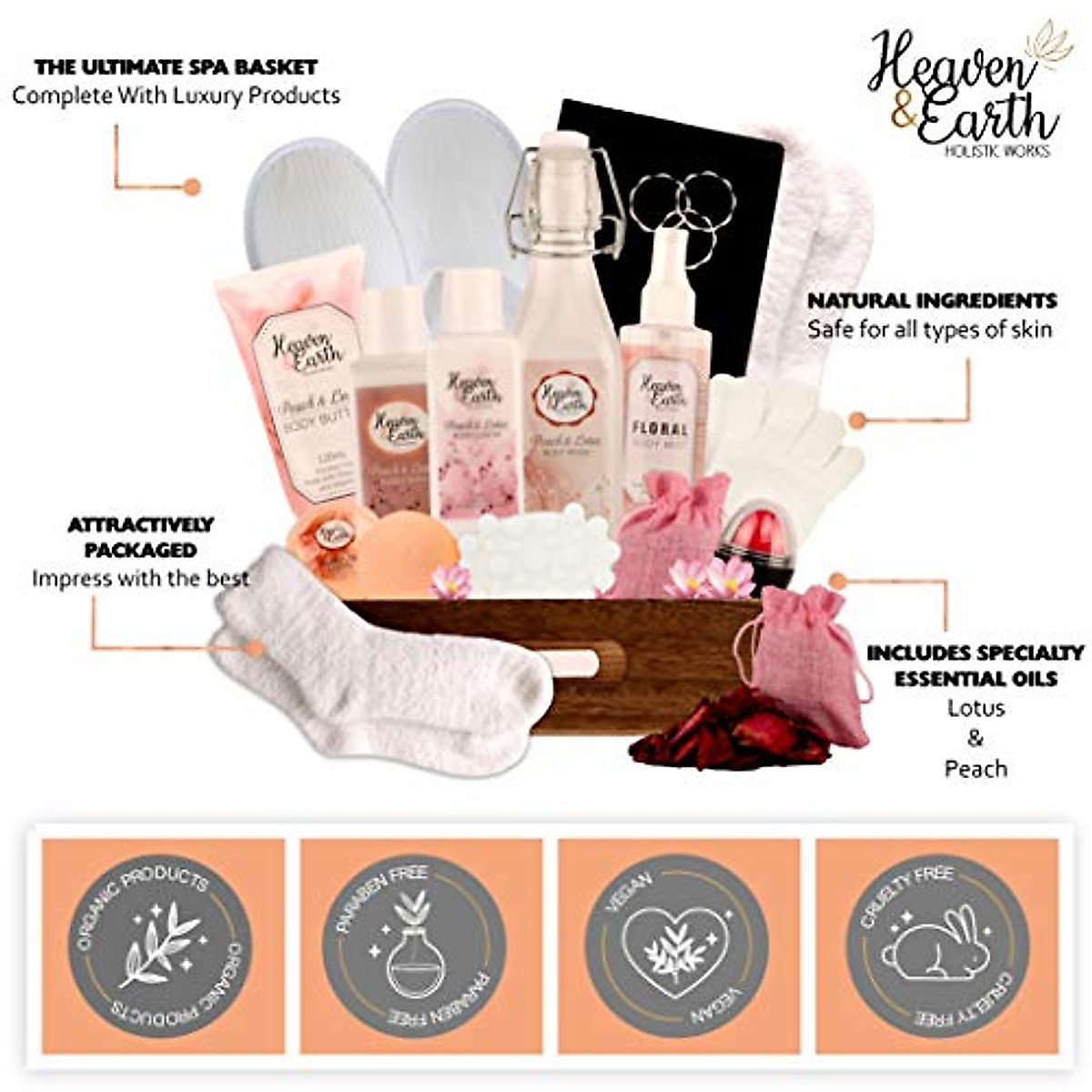 Luxury Spa Gift Basket for Women, Men Couples & Teens! Pampering Spa Bath Gift Set with Journal, Slippers, Socks etc for a Lavish Home Spa Experience!