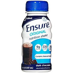 Ensure Original Nutrition Shake Dark Chocolate - 6 CT (Packaging May Vary)