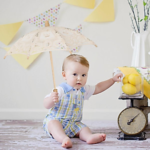 5pcs Girls Floral Photo Photography Cloth Umbrellas Decorative Flower Layout Lace Small Parasols Accessories Bride Girl Embroidery Umbrella Children Decoration Lady