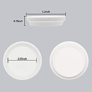 24pcs Terra Cotta Saucer, 3.2-inch Small Mini Clay Pots Tray, Suitable for 3inch, 2.5inch, 2inch Succulents Nursery Pots(White)