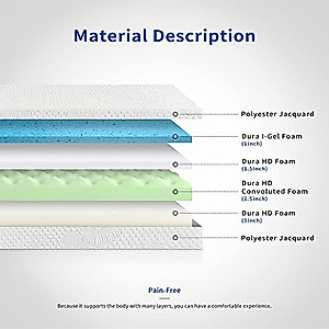 Olee Sleep 10 inch Aquarius Memory Foam Mattress - Full, Grey