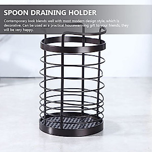 Yardwe round chopstick holder utensil basket silverware cutlery holder utensil holder kitchen tool dryer utensils sink basket home tools spoon holder iron Storage chopsticks cage