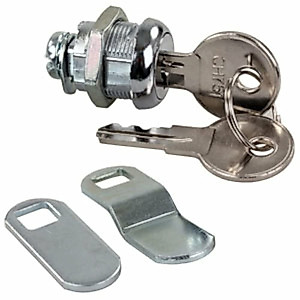 JR Products 00305 Standard Compartment Door Key Lock - 5/8", Silver