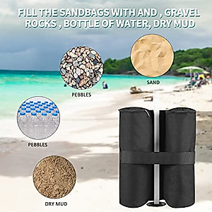 Canopy Weight Bags 120 LB for Pop up Canopy Tent, Leg Weights Sand Bags for Instant Outdoor Sun Shelter Canopy, 4-Pack (Sand Not Included)