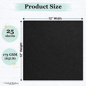 Black Licorice Cardstock Paper - 12 X 12 Inch 65 Lb. Premium Cover - 25 Sheets From Cardstock Warehouse