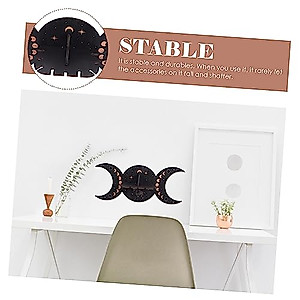 Garneck 5pcs Eid Mubarak Large Shelf Floating Shelf Jewelry Organizer Storage Moon Shelf Wall Wood Display Stand Shelve Bohemian Decor Decorative Crystal Rack Decorations Fine Wooden