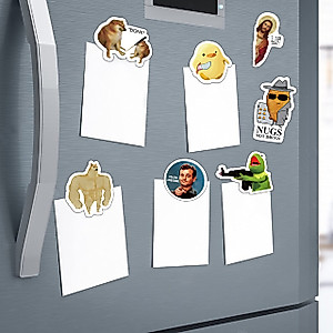 Pounchi Memes Funny Magnet (12 Packs) Funny Magnet Bumper Office Cabinets Decoration Fridge Metal Magnet Flexible Reusable Magnetic Vinyl