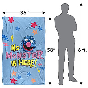 Sesame Street No Monster in Here Officially Licensed Silky Touch Super Soft Throw Blanket 36" x 58"