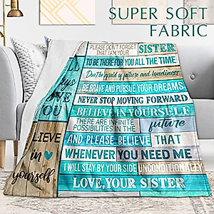 Fecvdlis Sisters Gifts from Sisters,Sister Birthday Gifts from Sister Throw Blanket Sister Gifts to My Bestie Valentines Gifts Warm Cozy Flannel Blanket for Bedding Sofa (60"X50", Sister Gifts)