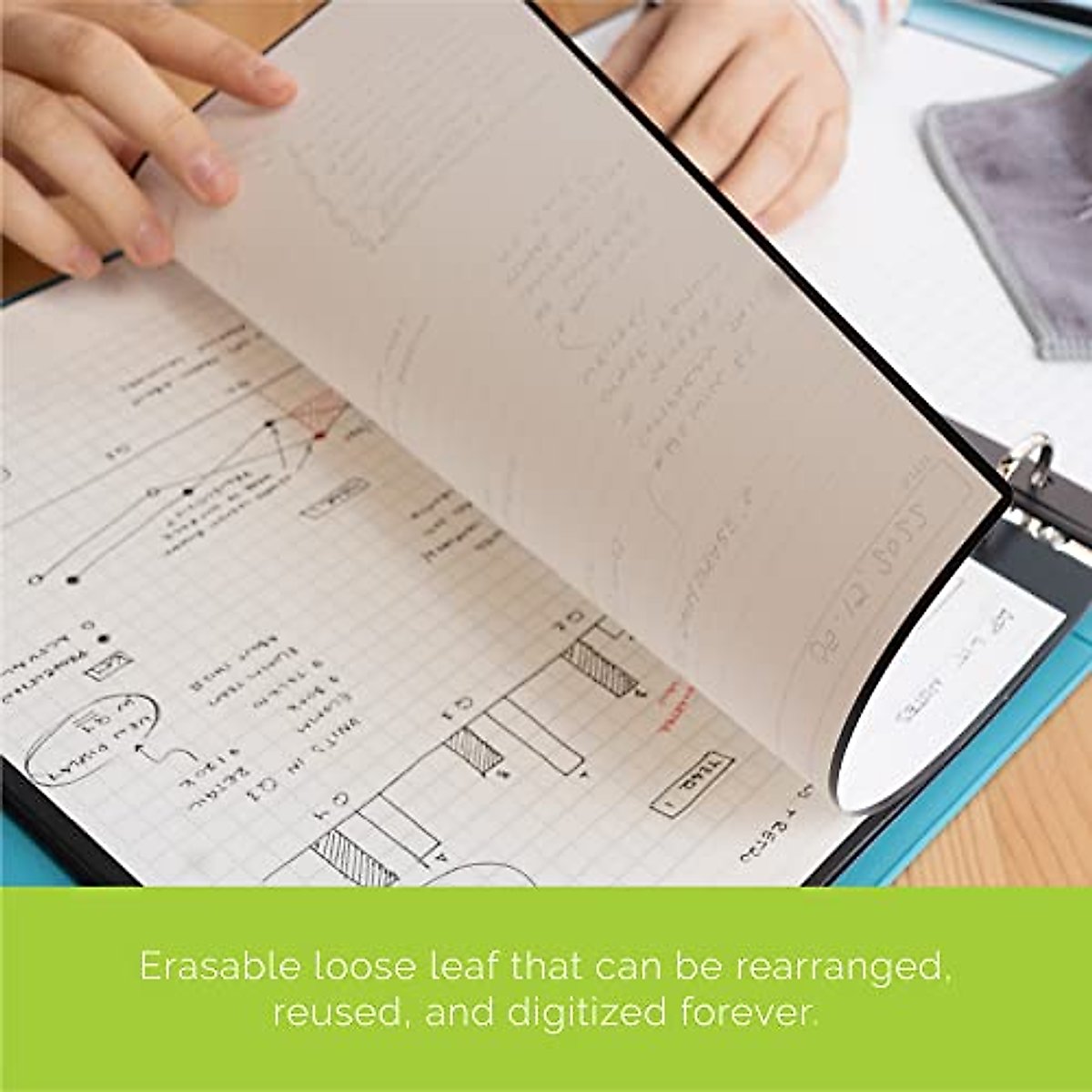 Rocketbook Filler Paper Variety Pack | Lined Wide Ruled, Dot Grid, Graph Reusable Notebook Paper (8.5" x 11") | Scannable Binder Paper | 18 Double Sided Sheets, Pen, and Cloth White