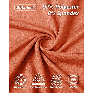 Boladeci Moisture Wicking Shirts for Men UPF 50+ UV Protection Long Sleeve Sun Protection Shirts Orange SPF Dry Fit Sun Shirts Rash Guard Golf Tops