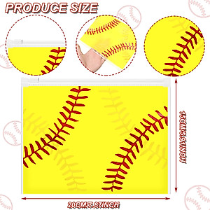 Gersoniel 50 Pieces Makeup Bag Bulk Waterproof Cosmetic Bags Eva Pencil Case Pouch Travel Toiletry Bag with Zippers for Women Players Teams(Yellow,Softball)