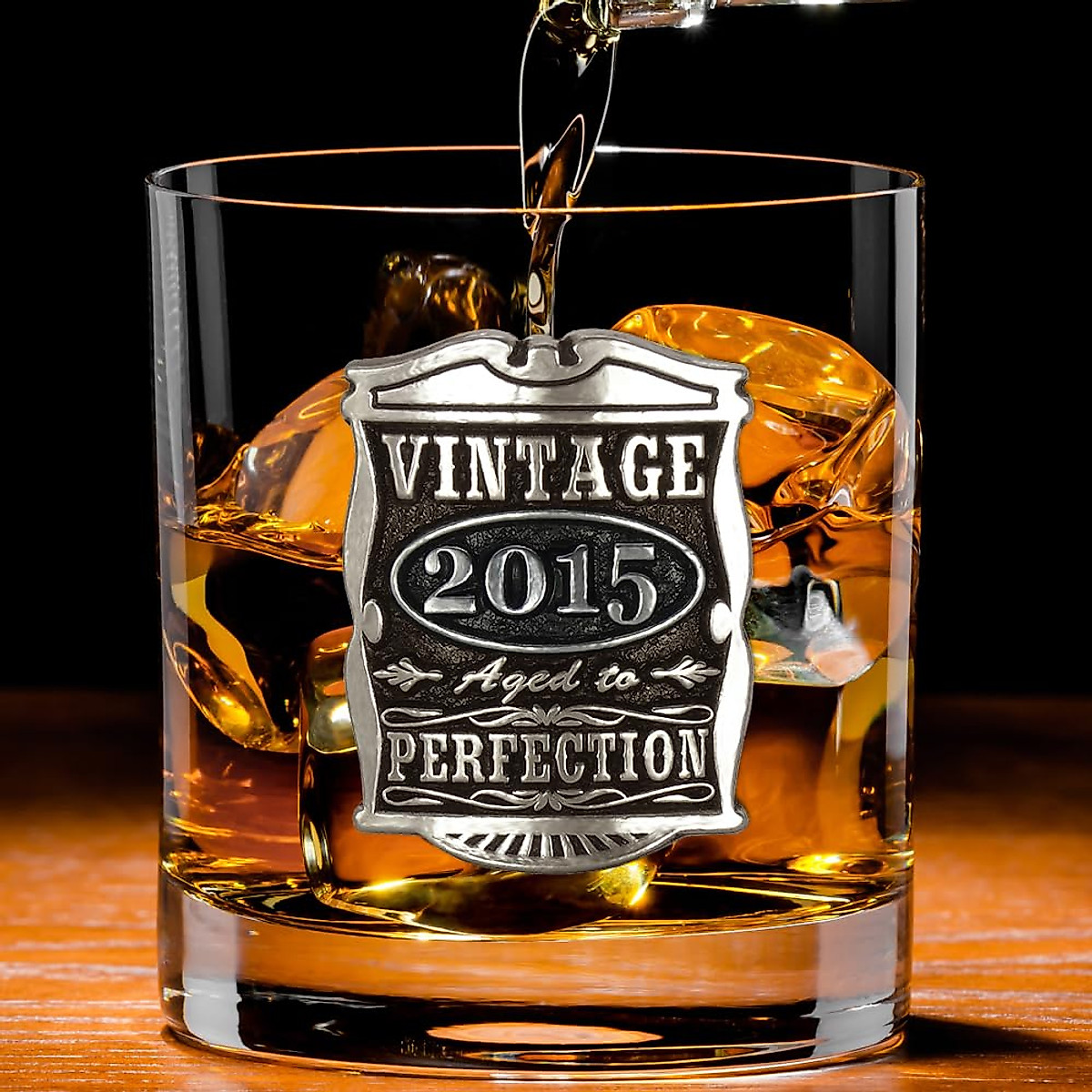 English Pewter Company Vintage Years 2015 10th Wedding Anniversary Old Fashioned Whisky Rocks Glass - Unique Gift Idea For Men For That Special Tin Anniversary [VIN007]…