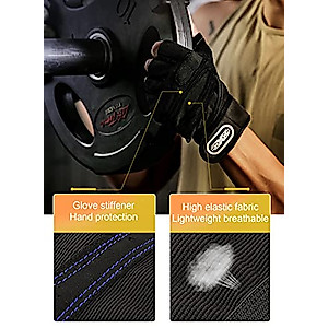 SUJAYU Workout Gloves, Gym Gloves for Men, Wrist Wraps Lifting Wrist Wraps Gloves for Working Out, Hand Out Gloves Fitness Gloves Full Palm Protection (Black, M)