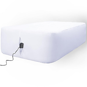 Cotabaty Twin Mattress Pad Air Mattress Cover, Soft Quilted Mattress Topper with Deep Pocket Fits 13 to 20 Inch Mattress - Breathable Fitted Mattress Protector for Air Bed (75x39'', White)