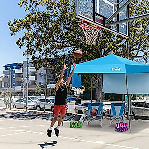 EzyFast Ultra Compact Backpack Canopy, Pop Up Shelter, Portable Sports Cabana, 7.5 x 7.5 ft Base / 6 x 6 ft top for Hiking, Camping, Fishing, Picnic, Family Outings