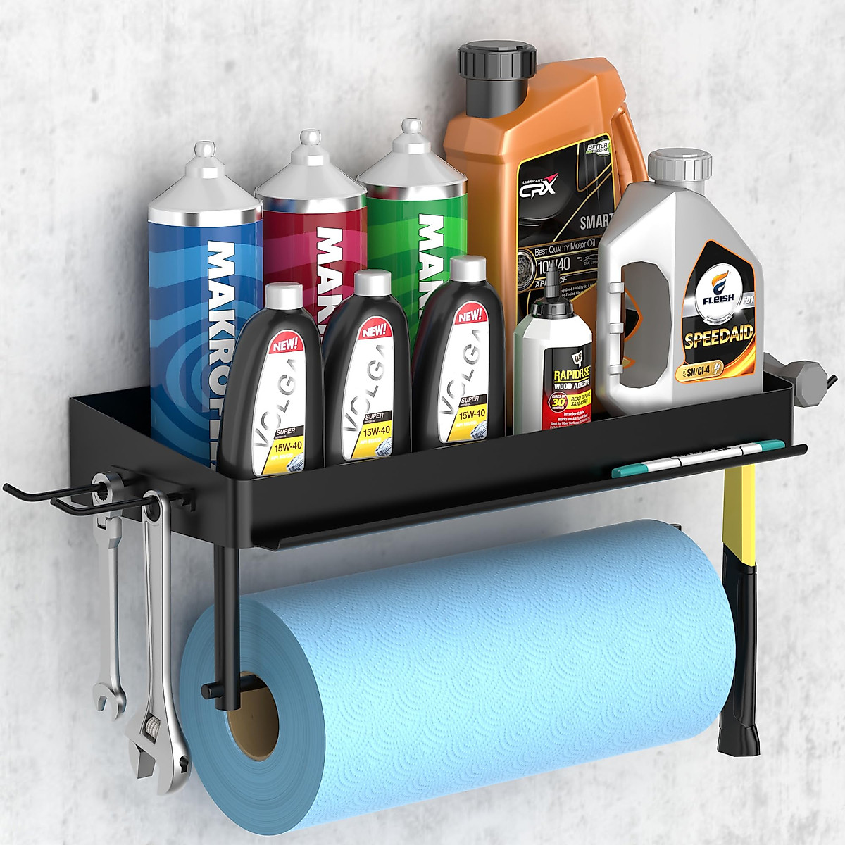 Taozun Self Adhesive Paper Towel Holder - Under Cabinet Paper Towel Rack for Kitchen, SUS304 Brushed Stainless Steel (No Drilling)