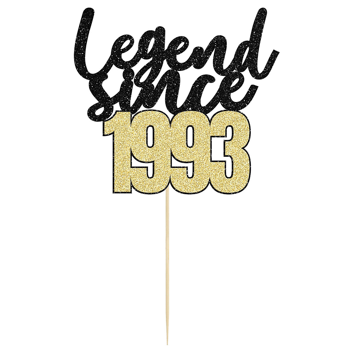 Gyufise 1Pcs Legend Since 1993 Cake Topper Glitter Thirty Happy 30th Birthday Cake Pick Cheers to 30 Years Cake Decoration for 30th Birthday Wedding Anniversary Party Decorations Supplies