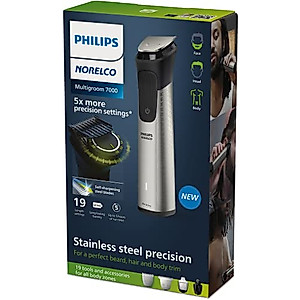 Philips Norelco Multigroom Series 7000, Mens Grooming Kit with Trimmer for Beard, Head, Hair, Body, Groin, and Face - NO Blade Oil Needed, MG7910/49