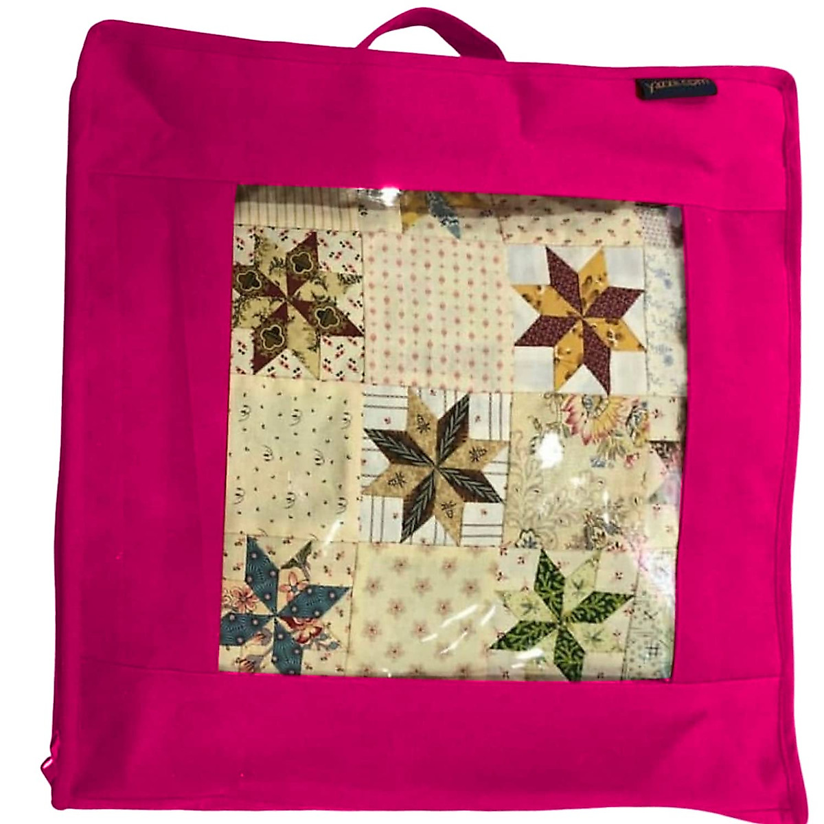 Yazzii Quilt Block Showcase Bag - Portable Storage Bag Organizer - Multipurpose Storage Organizer for Sewing Projects, Fabric Pieces, Quilt Blocks, Appliques, Stitcheries & More.-Fuchsia