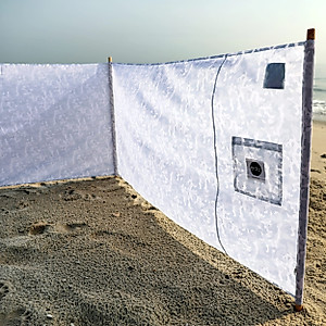 erda Arctic Camo Pro Beach Recycled Polyester Rip-Stop 20 ft Lightweight Windscreen, Privacy Screen, Wind Blocker, Free Matching Shoulder Bag