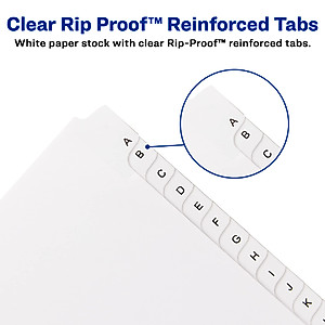 Avery Legal Dividers, Allstate Collated Sets, Letter Size, Side Tab, A-Z, 25 Tabs per Set, 1 Set (01700)