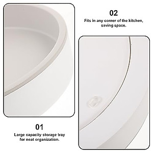 Cabilock Bathroom Storage Tray Rotating Condiment Rack Kitchen Seasoning Holder Skin Care Product Holder Round Spice Jar Organizer Tray Makeup Organizer pp Refrigerator to Rotate Turntable