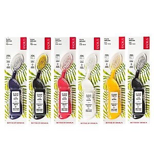 RADIUS Flex Brush with Soft Bristles Toothbrush BPA Free & ADA Accepted Designed to Improve Gum Health & Reduce Issues - Right Hand - Assorted - Pack of 6