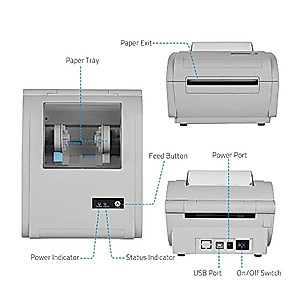 N/A Multifunction Desktop 110mm Thermal Paper Printer Barcode Label Printer USB BT Communication Interface Label Printer