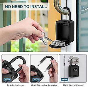 Key Lock Box for Outside,【2 Pack】Weatherproof 4 Digit Combination Key Storage Lock Box, 5 Keys Capacity Lockbox with Removable Shackle for Indoor Outdoor, Small Size 3.66in